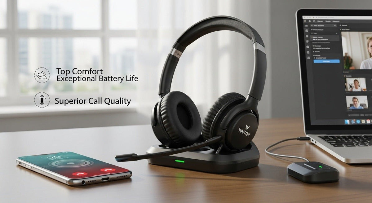 Best Wireless Headset for Phone: Comfort & Battery Life Compared – Wantek