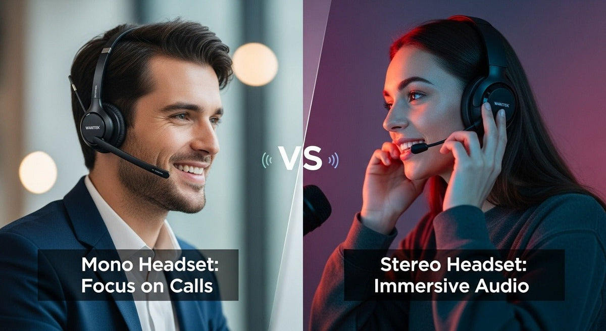 Mono Headset vs Stereo: Best Wireless Picks & Buying Guide – Wantek